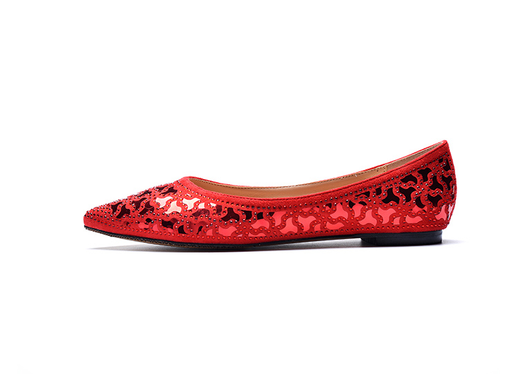 Comfortable Red Sequined Flats Vdcoo
