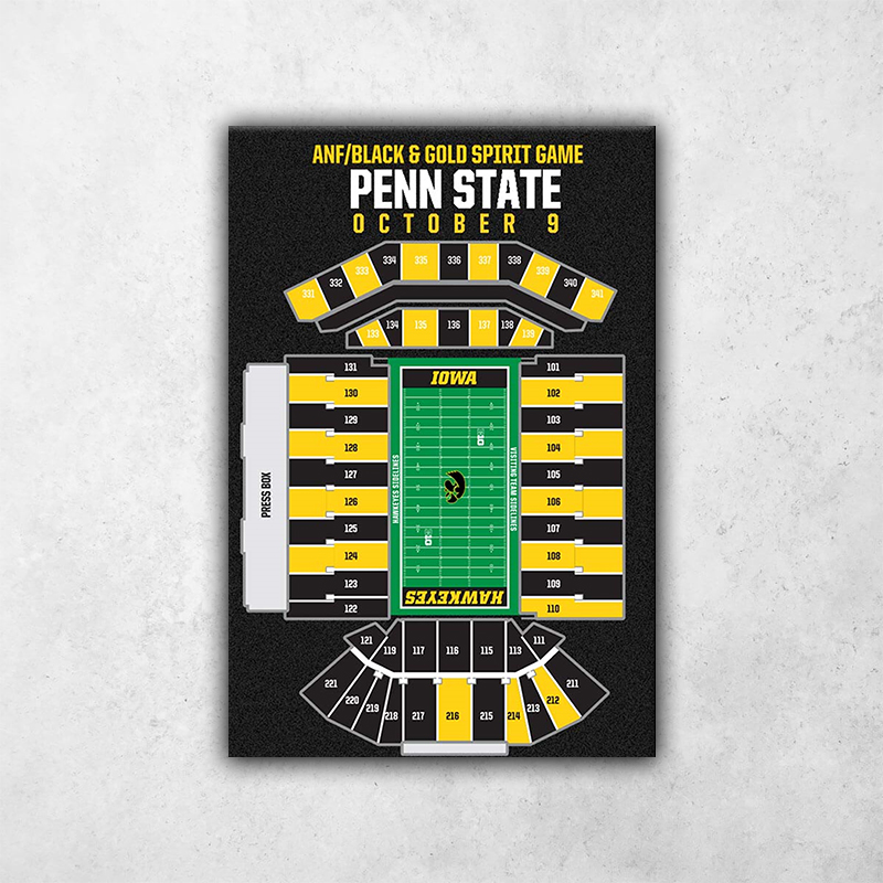 Kinnick Stadium Seating Map Canvas Wall Art