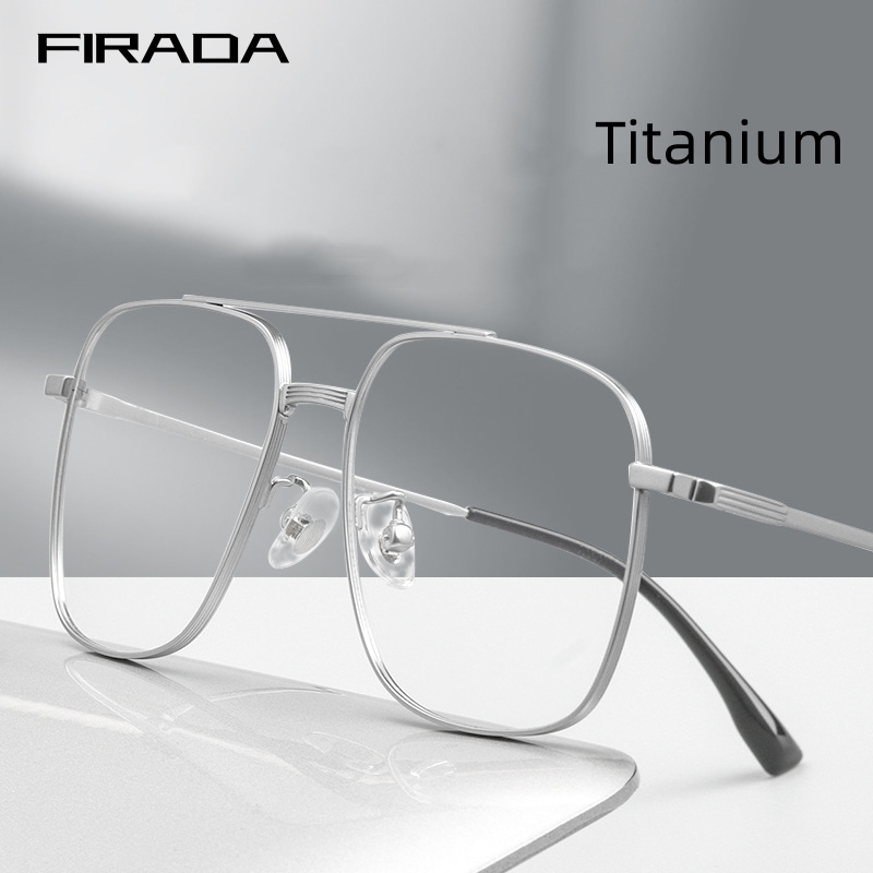 FIRADA Eyewear Women's Retro Aviator Double Beam Titanium Eyeglasses ...
