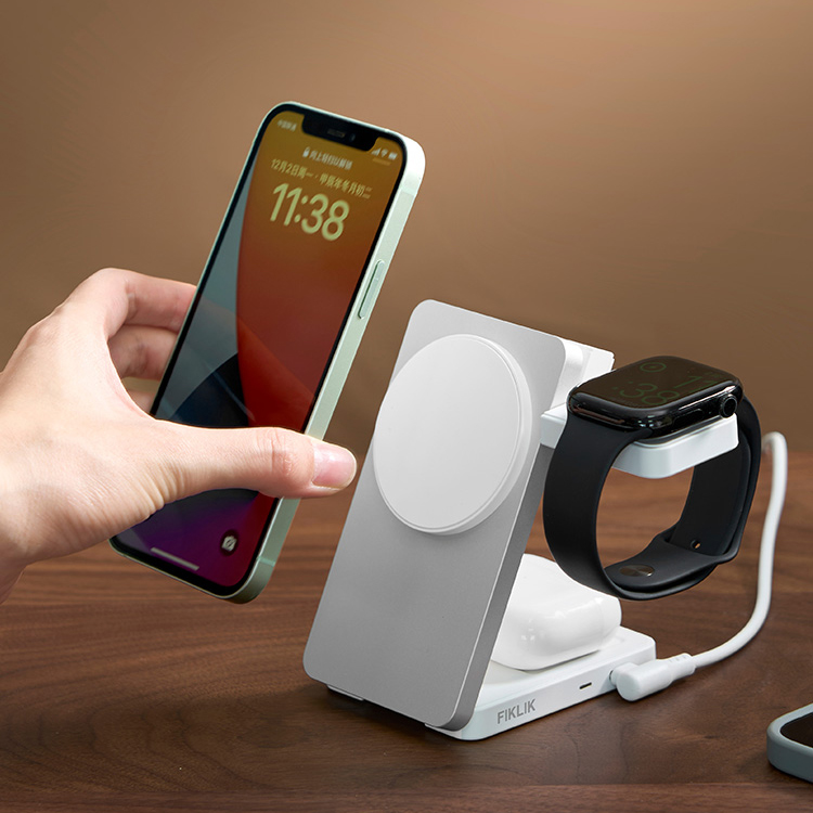 Ultra-thin Portable 3-in-1 MagSafe Magnetic Wireless Charger With Multi ...