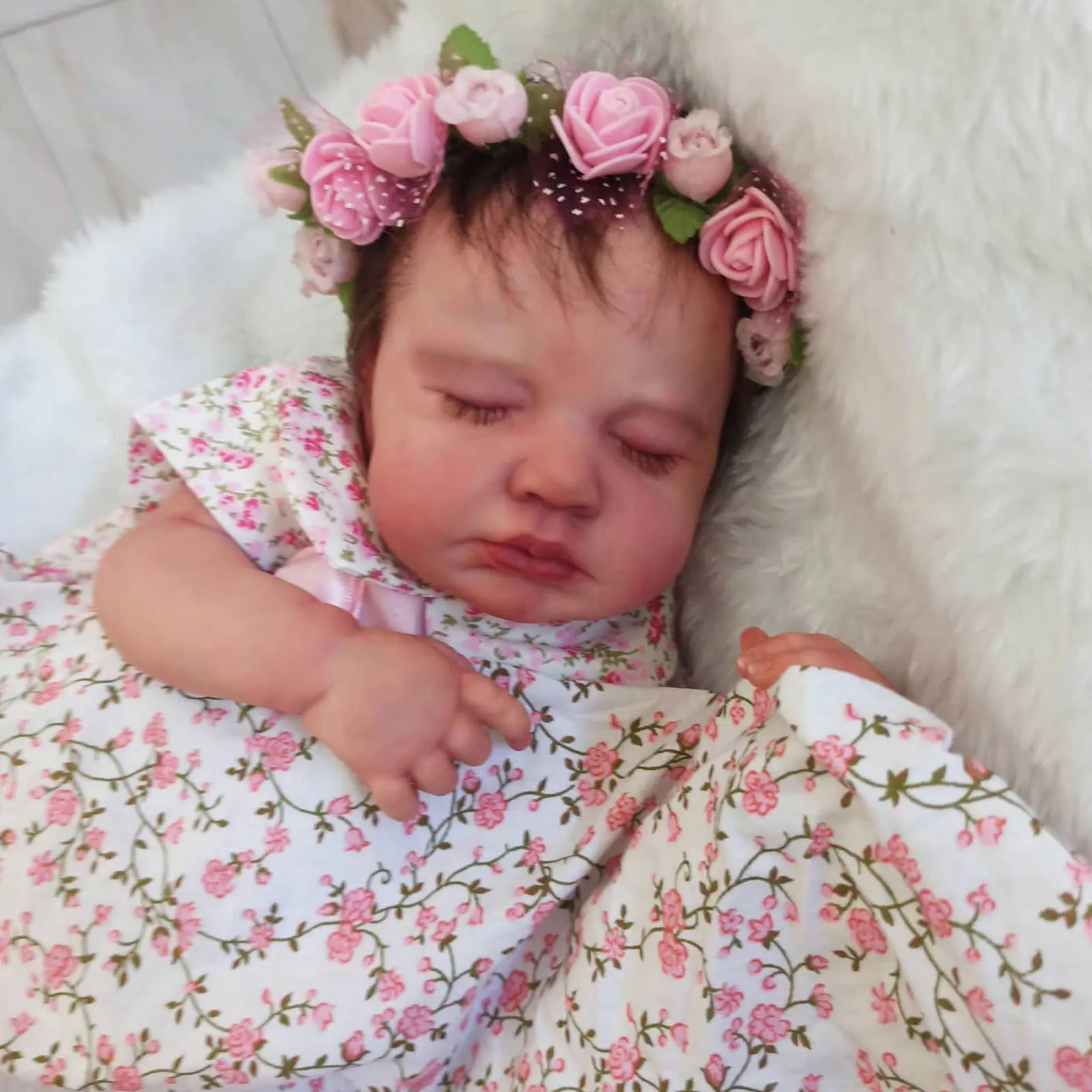 [Heartbeat & Sound] 20" Reborn Sleeping Baby Girl Fader Real Lifelike ...