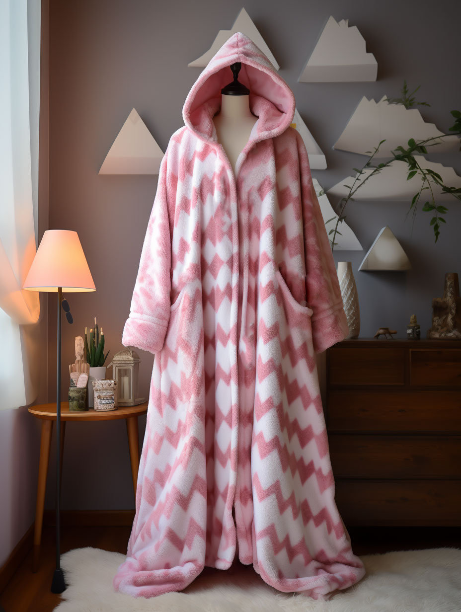 Pink Flano Flanne Sleep Coat Robe