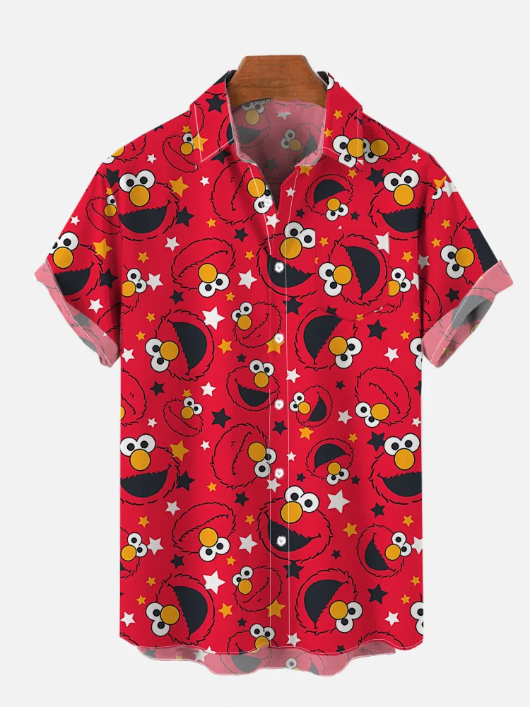 Red Classic Cartoon Character Pattern Cartoon Costume Printing Breast ...