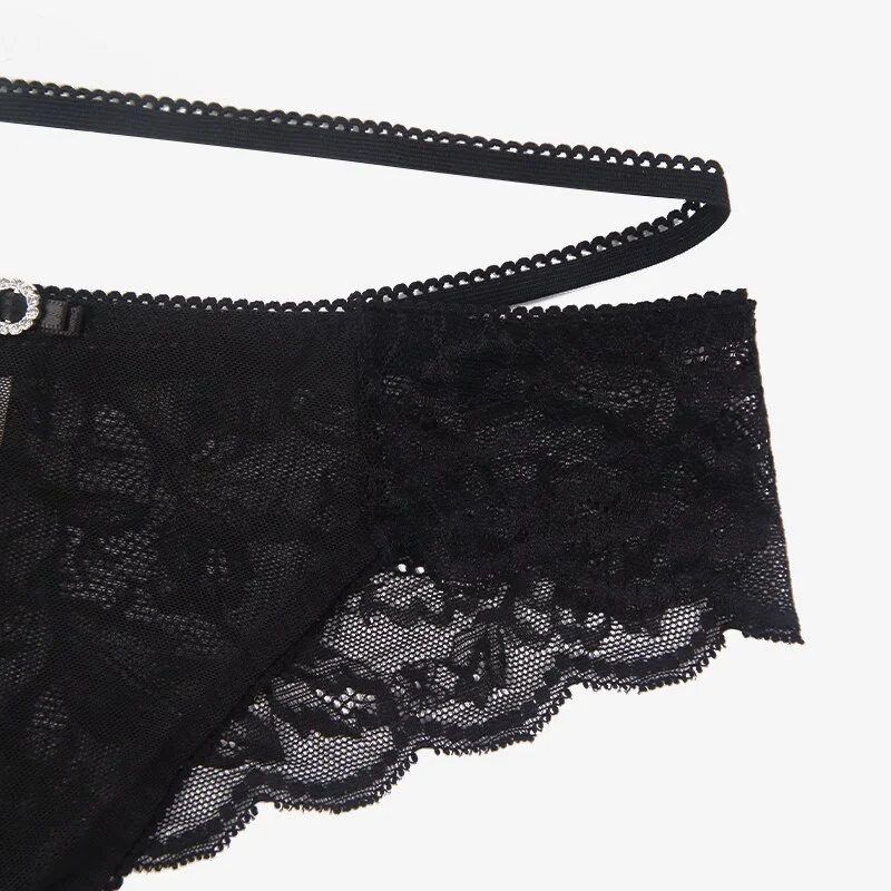 billionm Perspective Sexy Women Panties Embroidery Lace G-strings Thongs Solid Female Underwear ...