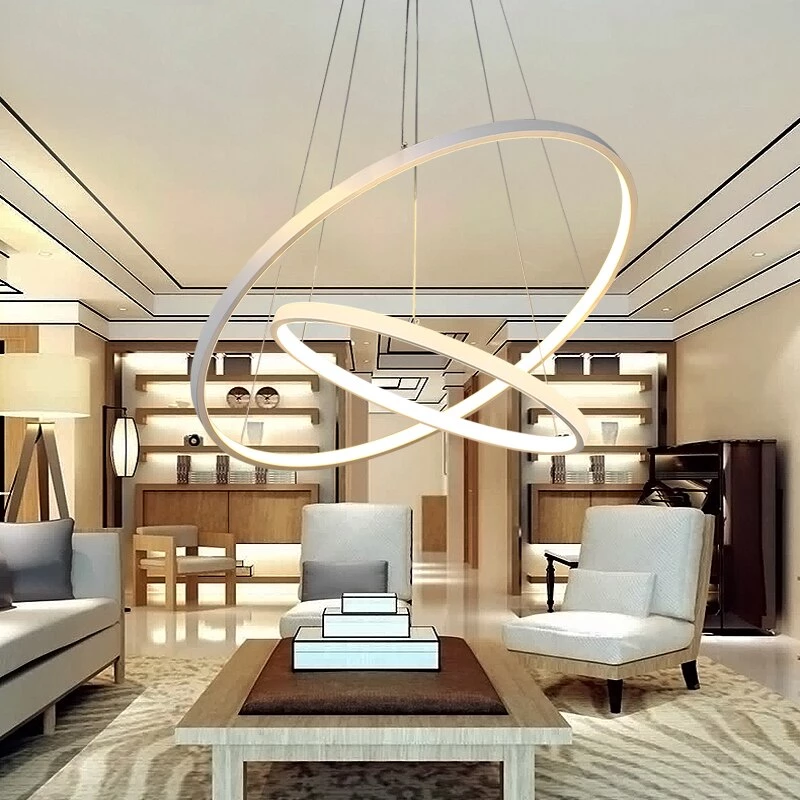 Modern LED Simple Pendant Lights Lamp For Living Room Cristal Lustre ...