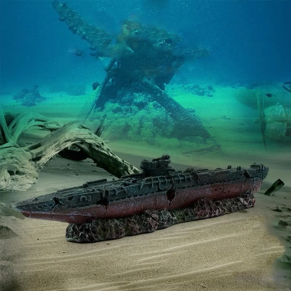 Churchf Fish Tank Landscaping Simulation Resin Shipwreck Warship ...