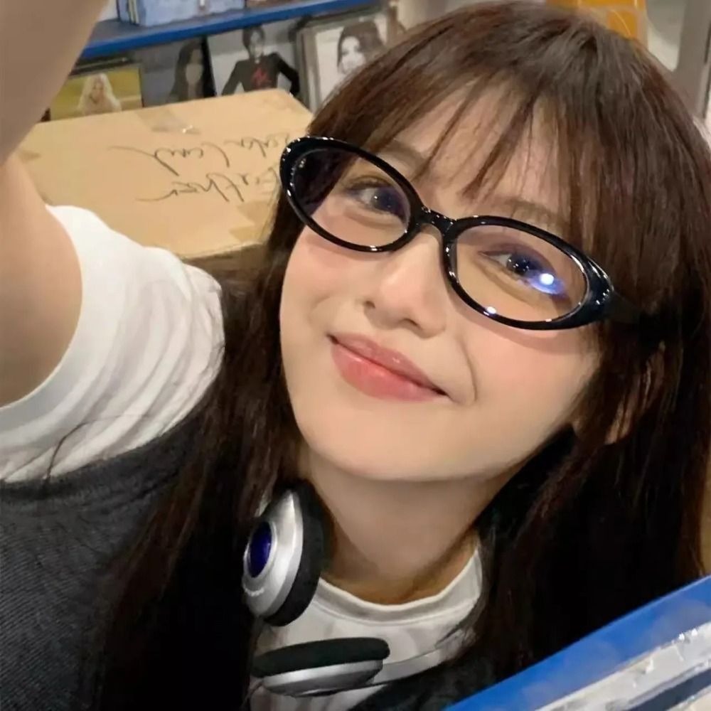 Y2K Retro Oval Frame Glasses Sweet Cool Girls Plain Glasses Ladies ...