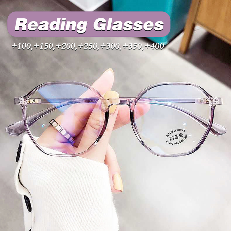 Reading Glasses for Women Polygon Eyeglasses for Presbyopia Glasses ...