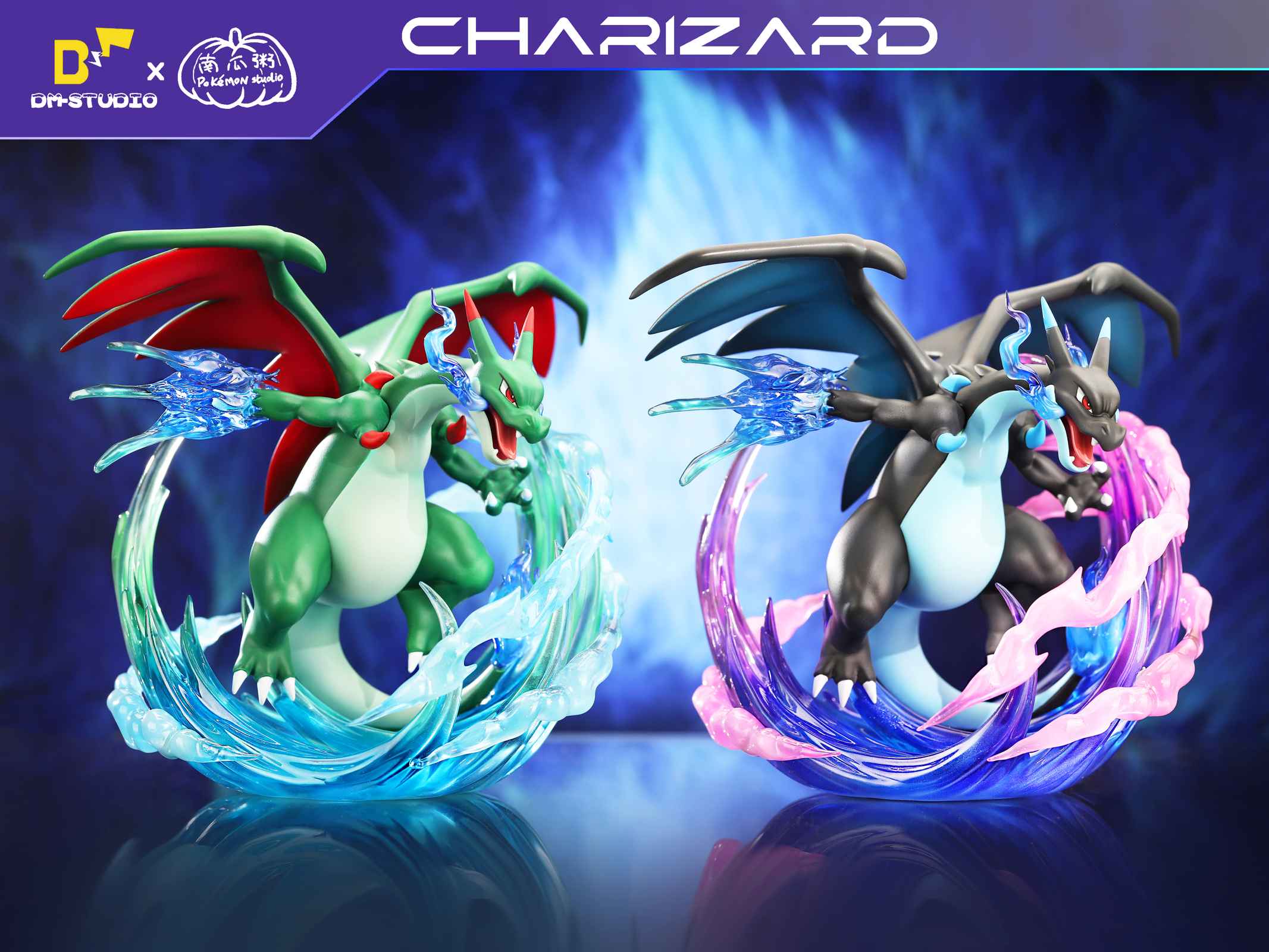 1/20 Scale World Zukan Mega Charizard X - Pokemon Resin Statue - DM Studios