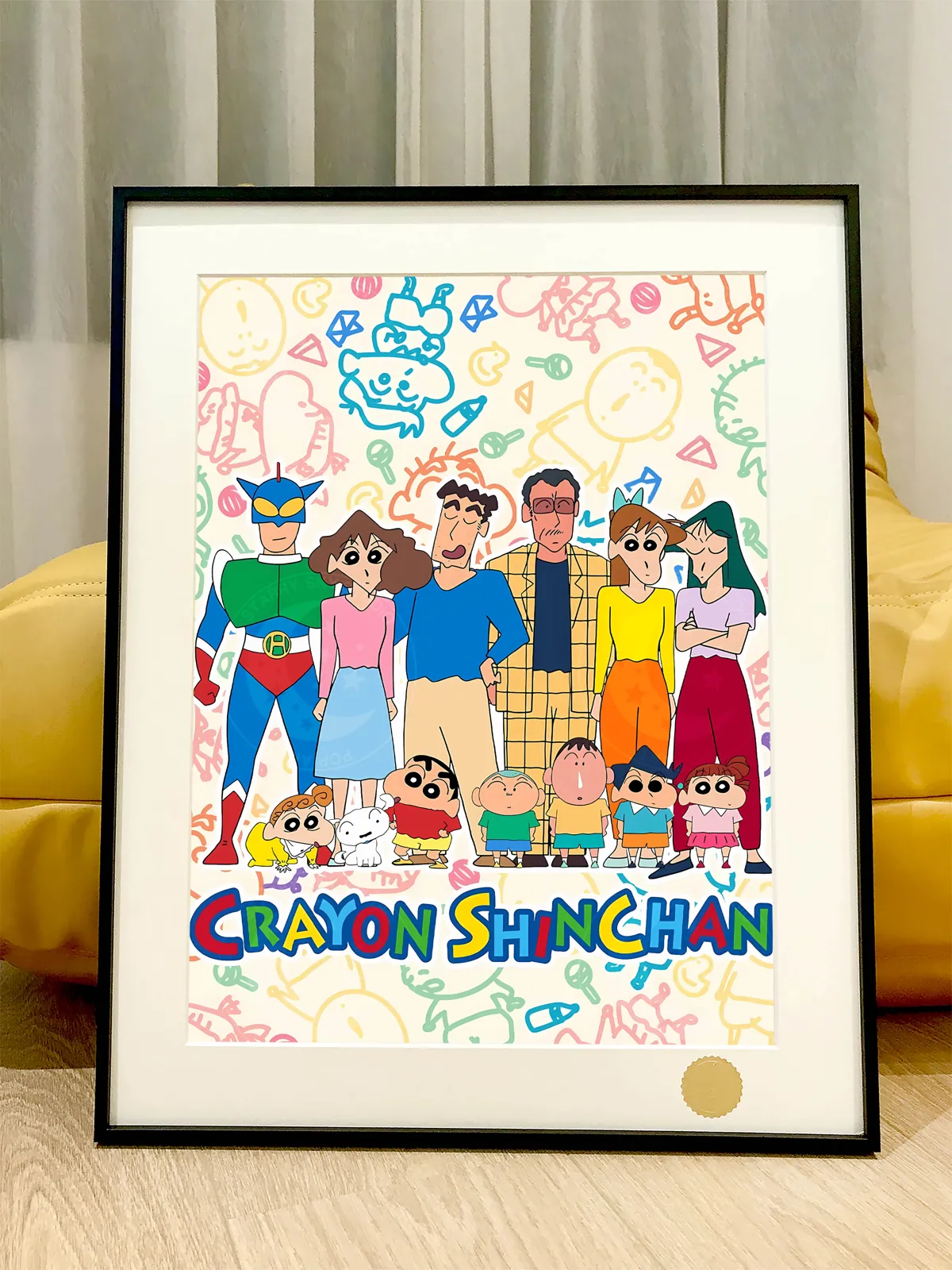 Shin-chan Family Portrait Decorative Painting - Crayon Shin-chan ...