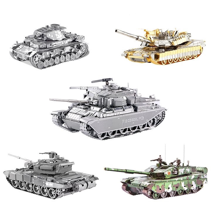 Various 3D Metal Jigsaw Tank DIY Toy Model Building Kits