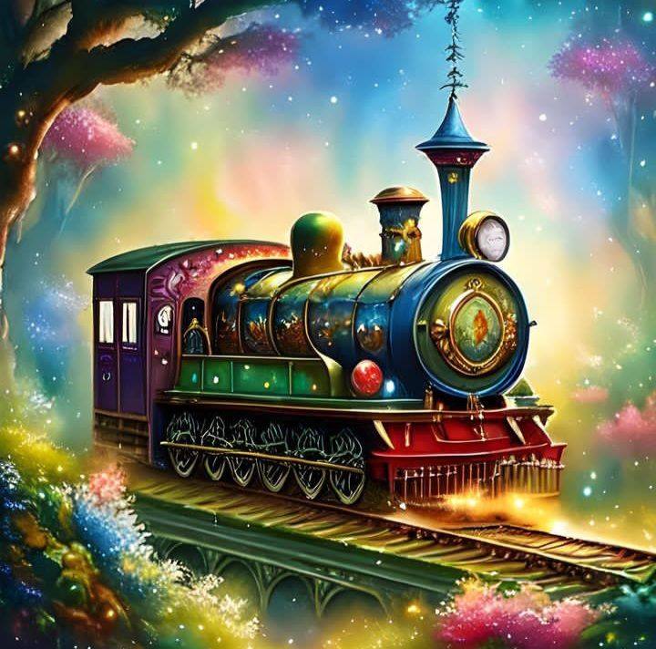 Train (velvet cloth) full crystal round/square diamond painting