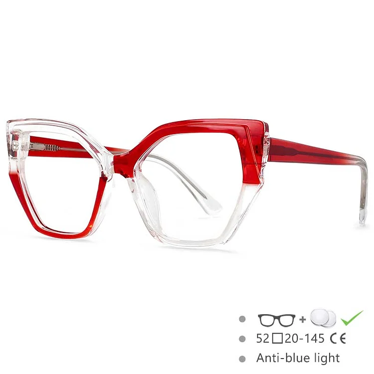 P54631 Photochromic Reading Glasses TR90 Cat Eye Woman Rainbow Color Customizable Prescription ...