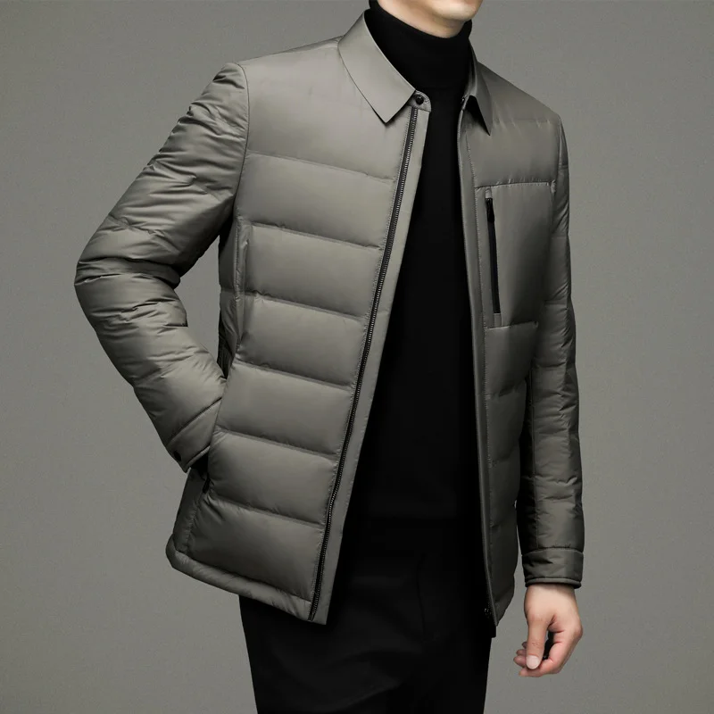 Business Men's Goose Down Lapel Down Jacket