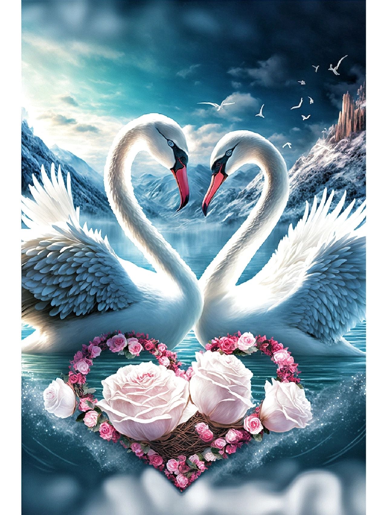 Full Round/Square Diamond Painting Kits | Swan Lake