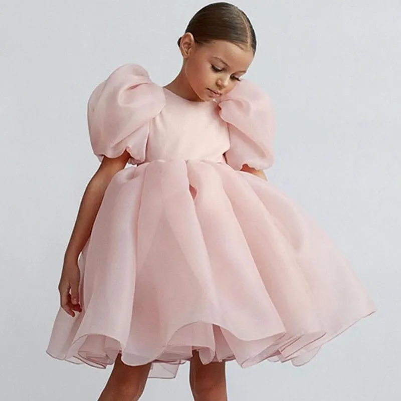 Hubble Sleeve White Princess Kids Wedding Dress for Girls Baptism ...