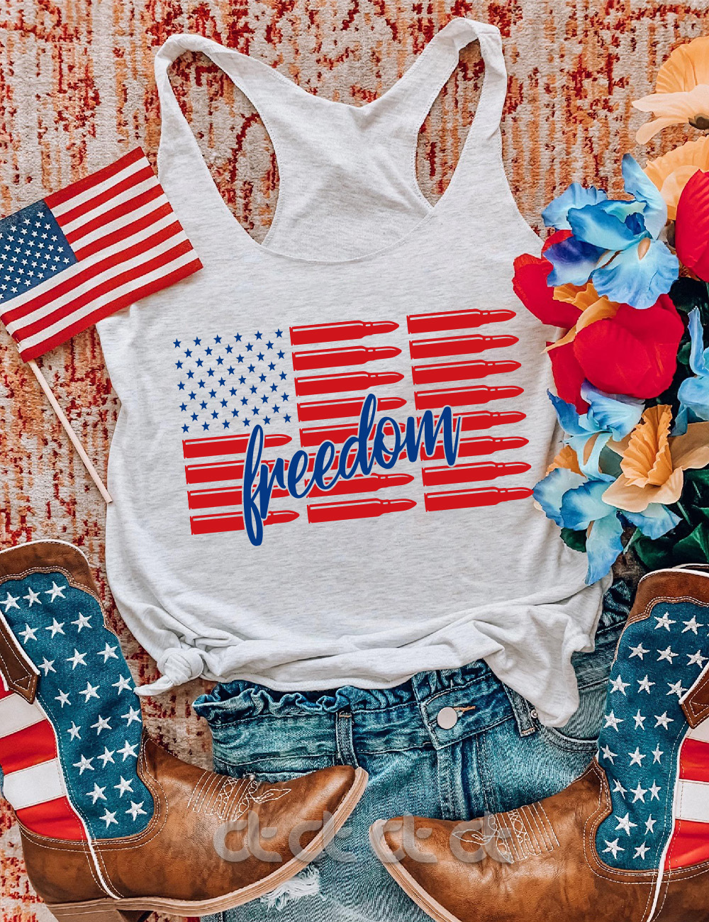American Flag Freedom Bullets Tank