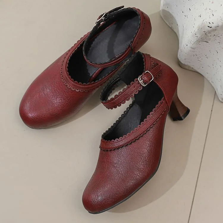 Low Heel Plain Mary Jane Pumps