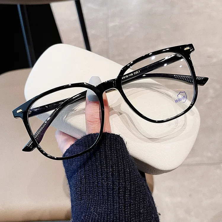 Women Anti Blue Light Myopia Glasses Men Retro Black Square Computer ...