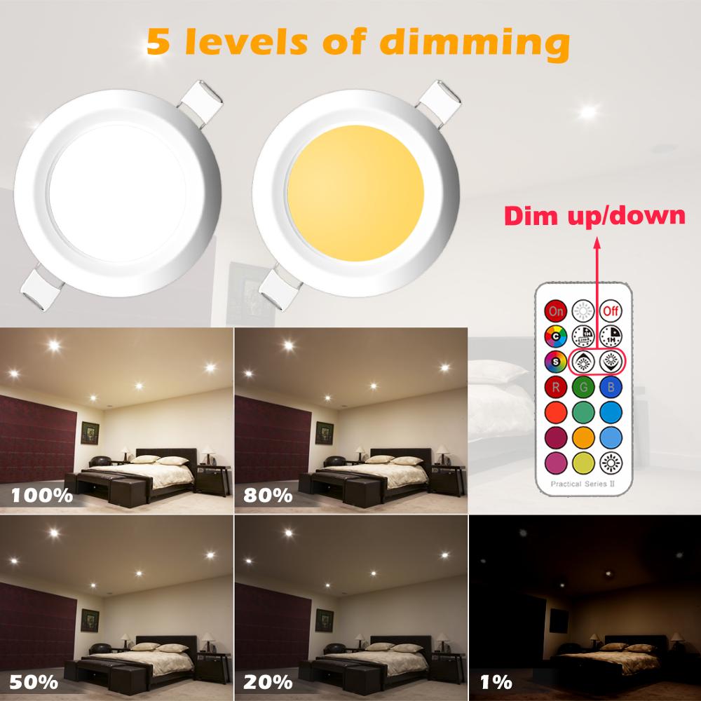 Dimmable LED Spot light 7W round downlight RGB Recessed Ceiling Lamp ...