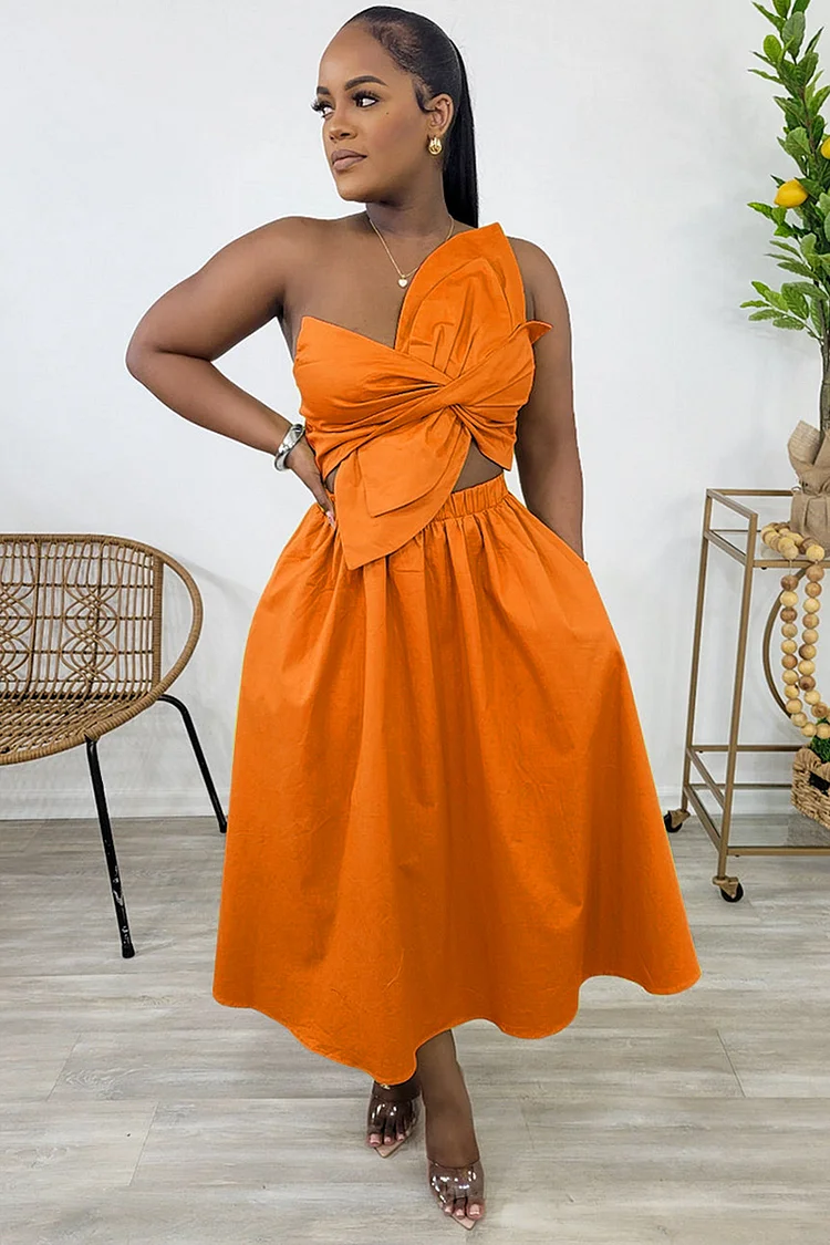 Irregular Design Ruched Cutout Sleeveless Midi Dresses-Green