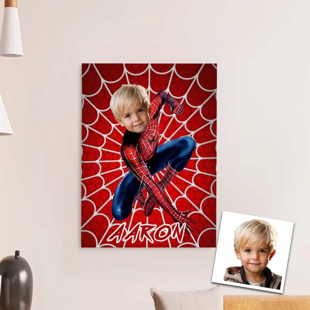 Custom Face Photo Hot Spider-Man Superhero Portrait Custom Paintings