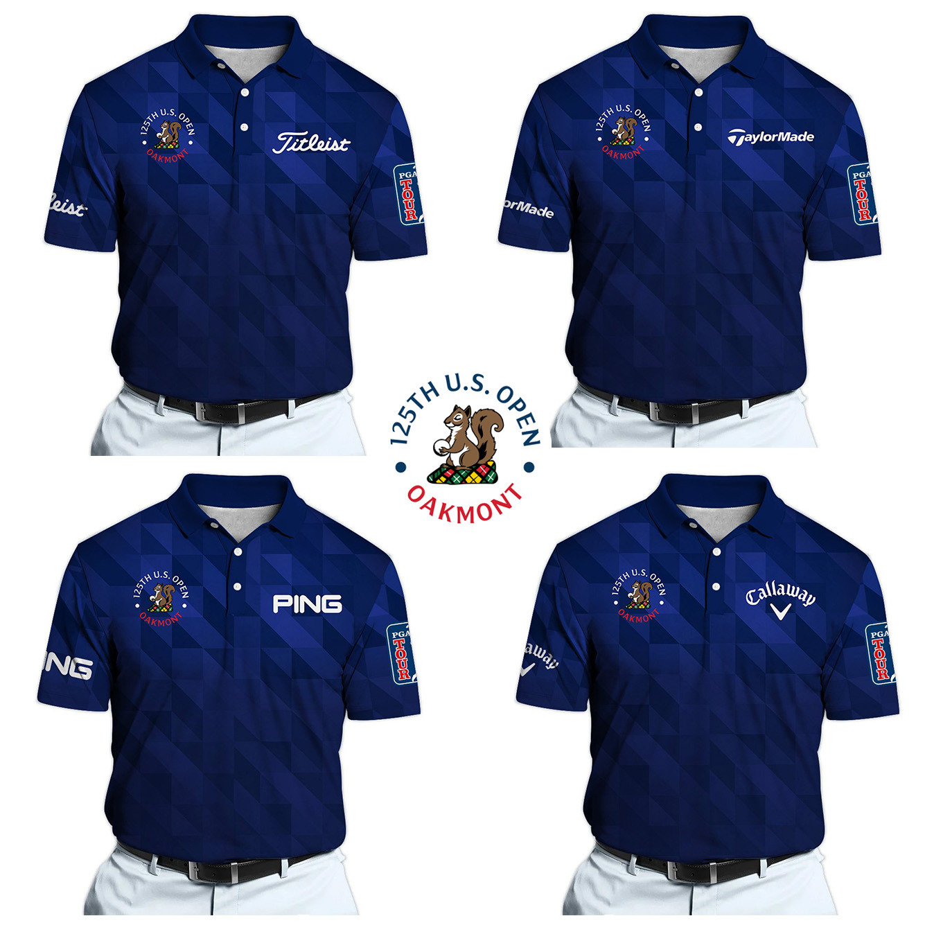 BOGO - 2025 US Open Blue Dynamic Microfiber Men Polo Shirt
