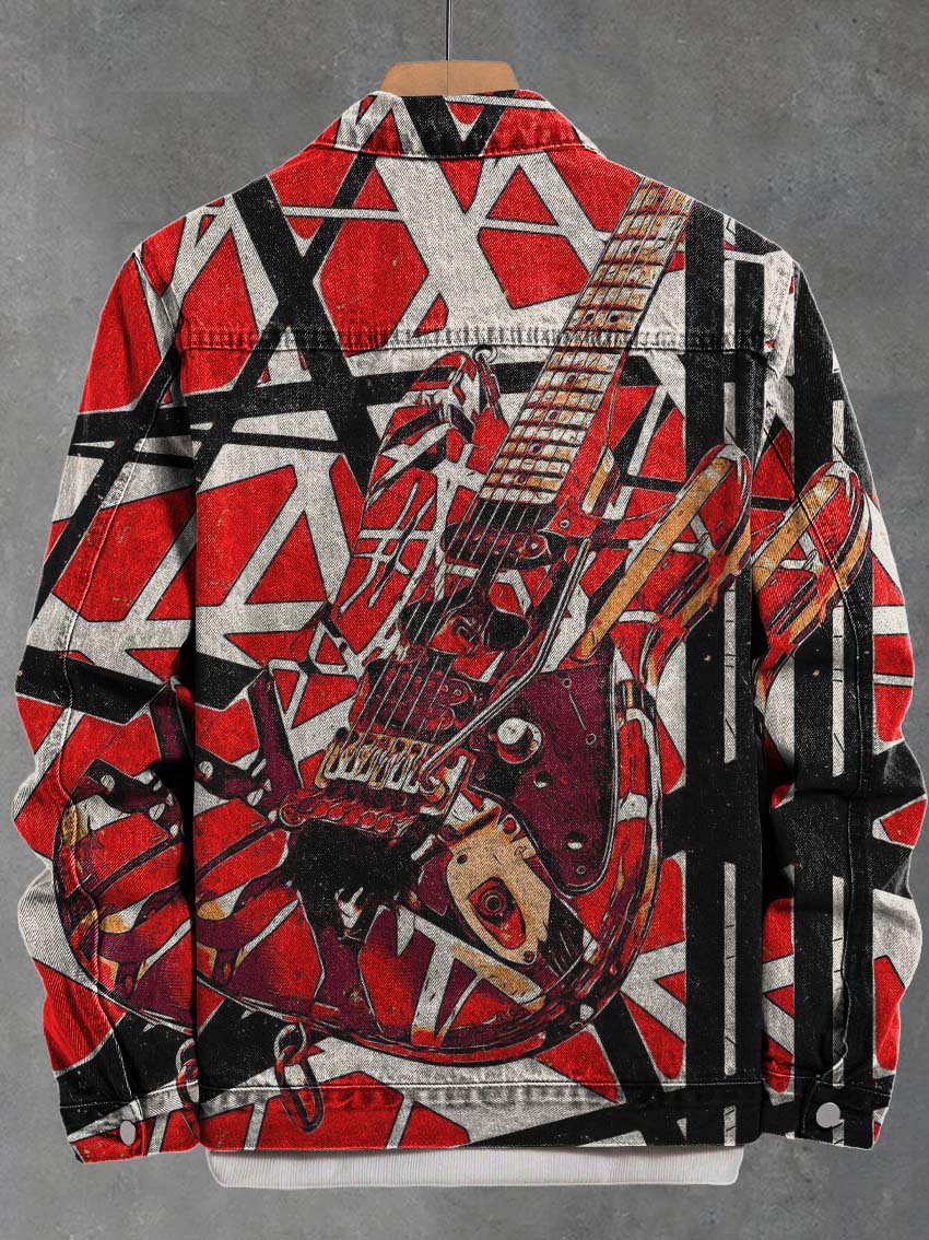 Red and Black Rock Music Electric Guitar Decorative Pattern Casual ...