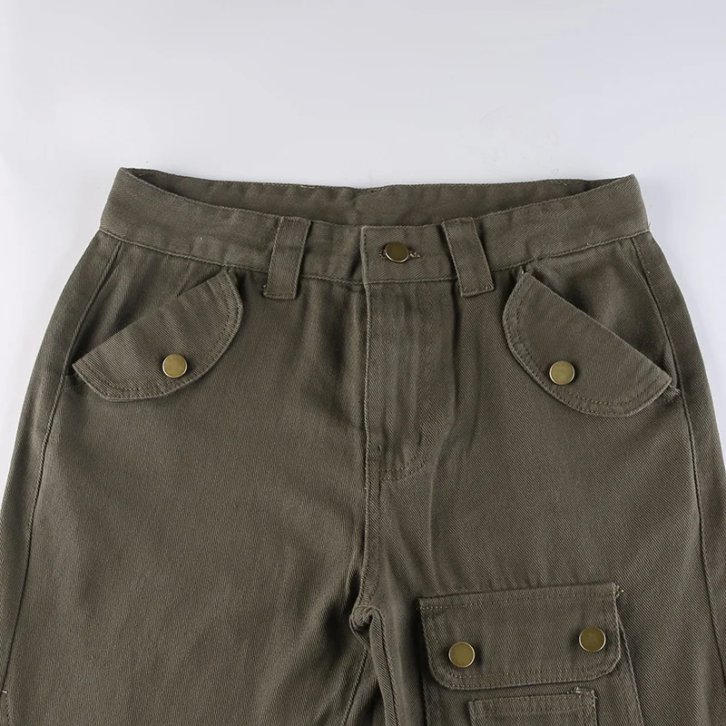ASYMMETRICAL POCKETS STRAIGHT CARGO PANTS