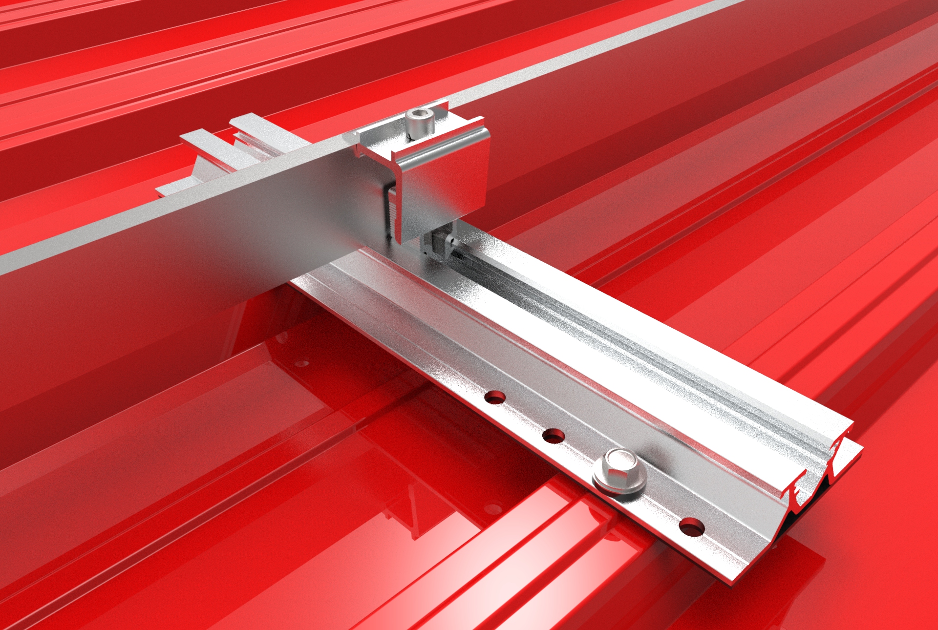 Seen Solar-Pitched Roof Solution - HP-U-Shape Rail for Tin Roof