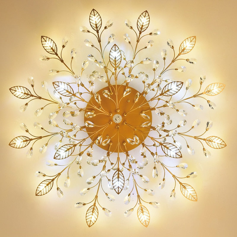 Vintage LED Ceiling Light Crystal Ceiling Lamp For Living Room Loft