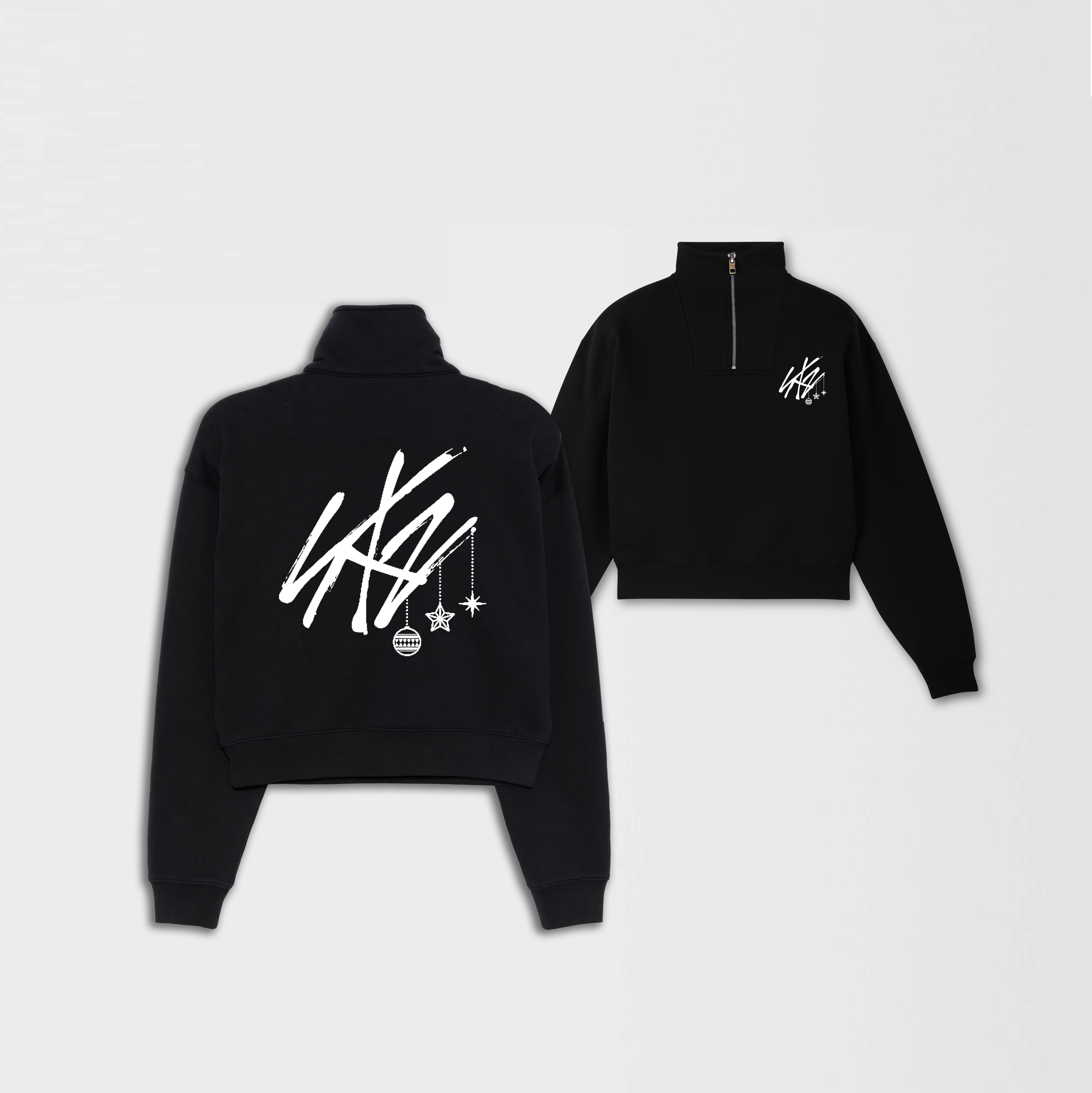 Stray Kids Merch SKZ Logo Black Half-Zip Hoodie | Dominate Tour