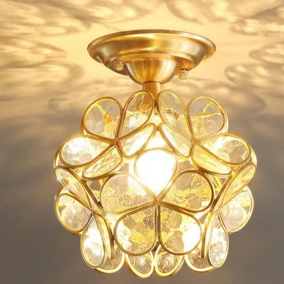 Creative personality American copper flower ceiling lamp balcony lamp ...