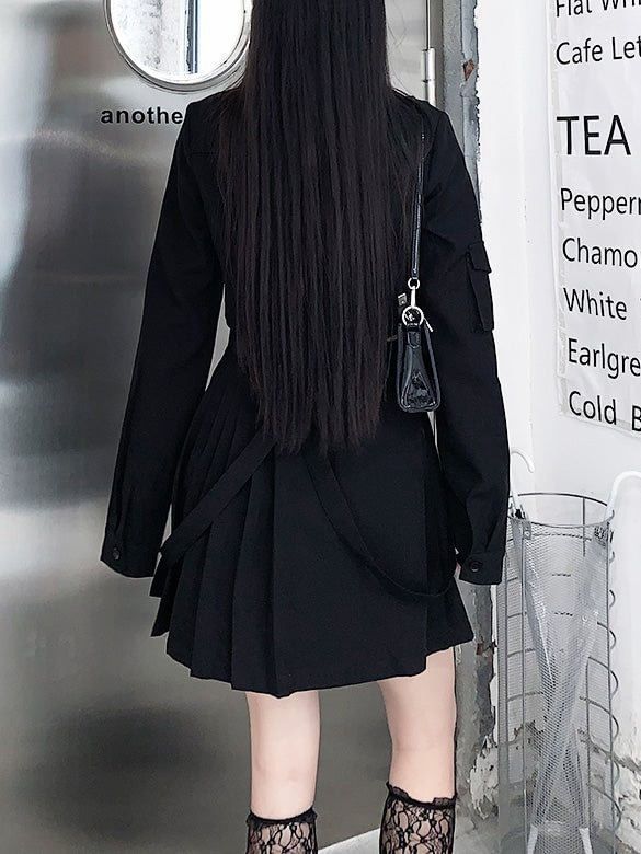 Punk Uniform Top Skirt Set