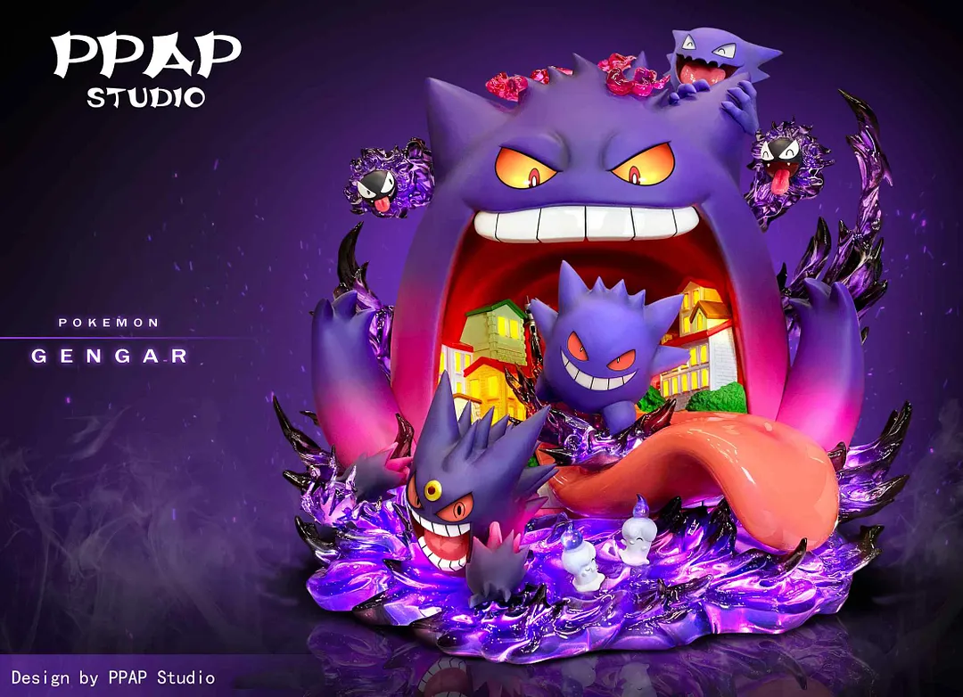 Evolution Series Gigantamax Gengar with LED - Pokemon Resin Statue ...
