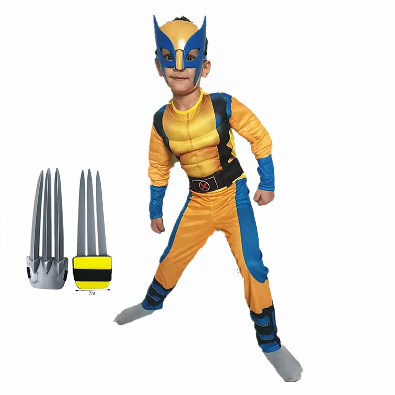 Kids Wolverine Cosplay Jumpsuit Costume With Mask – Superhero Halloween ...