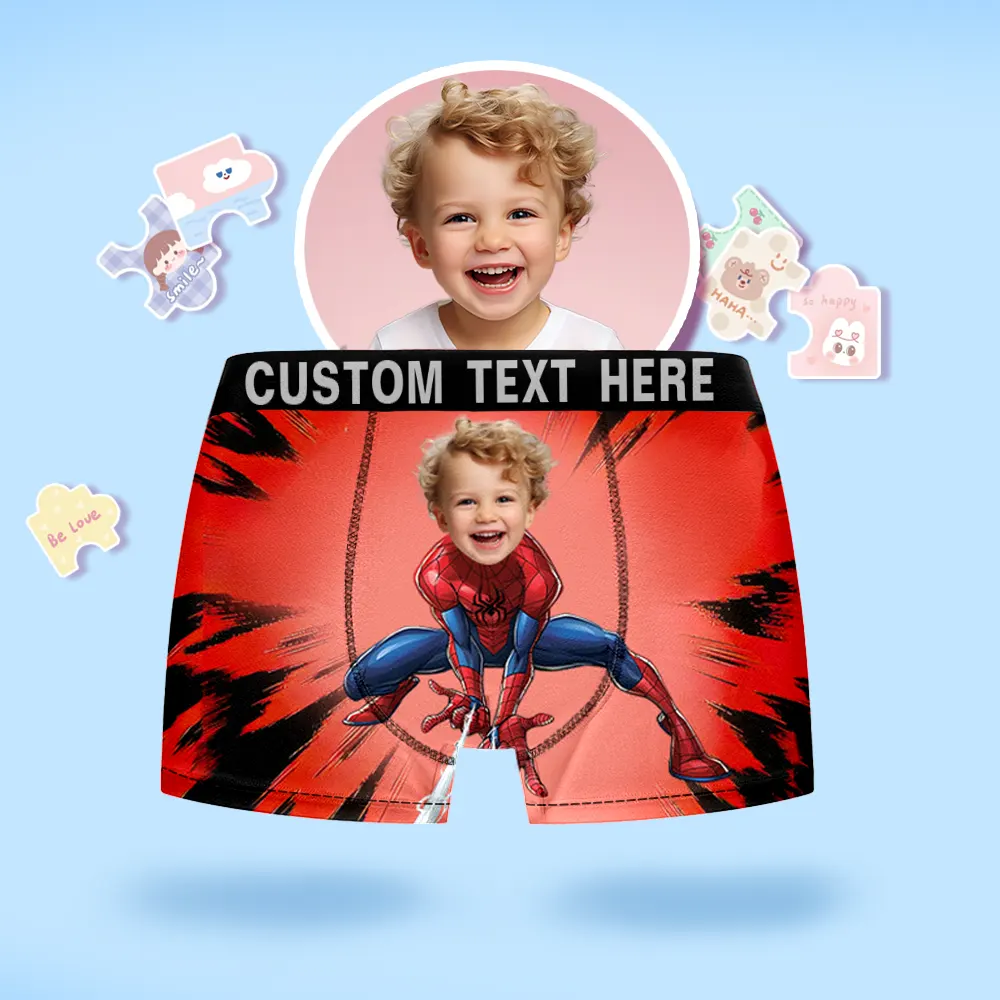 Valentine's Day Gifts Custom Face Boy's Boxer Spider Man Superhero ...