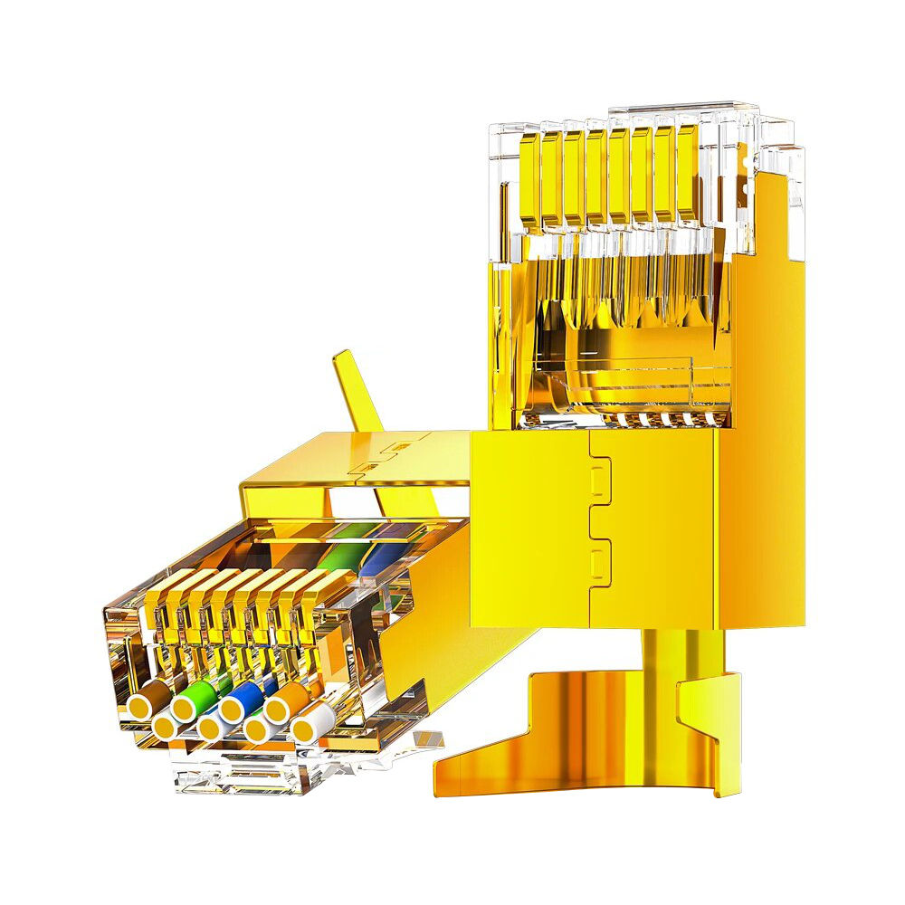 AMPCOM RJ45 Connector, Pass Through CAT6A CAT7 rj 45 Ethernet Plug for ...