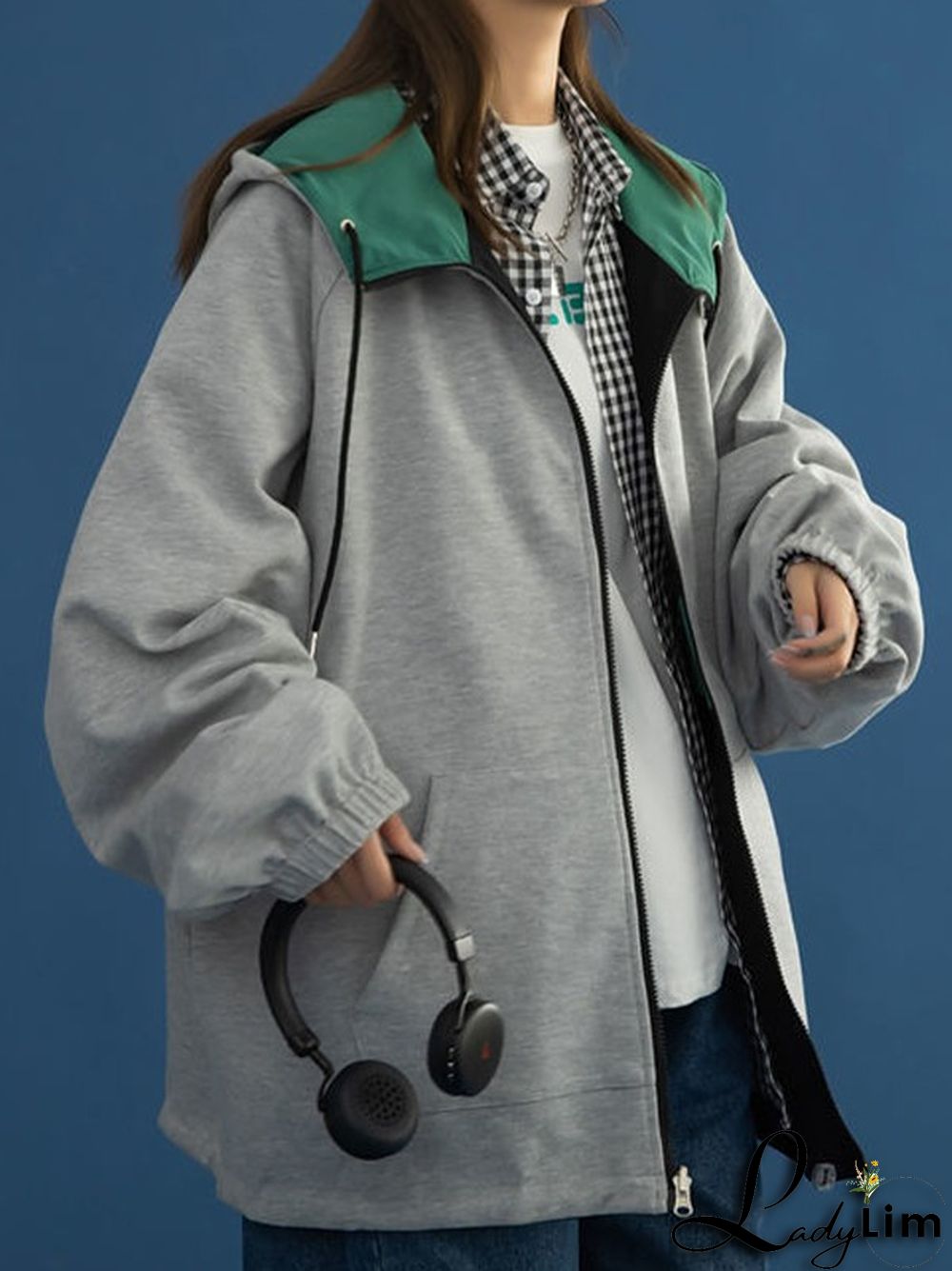 Oversized Reverse Hooded Jacket - Ladylim