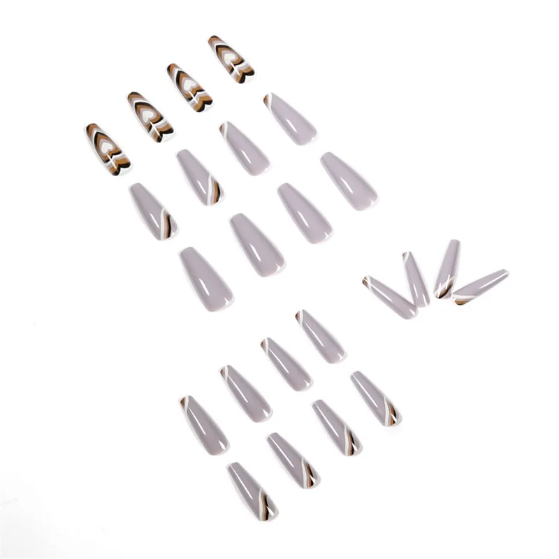 Churchf Gray Press On Nails Wholesale Bulk Supplies Extra Long Coffin