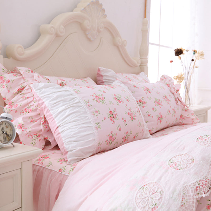 100% Cotton Floral Printed Princess Bedding Set Twin King Queen Size ...