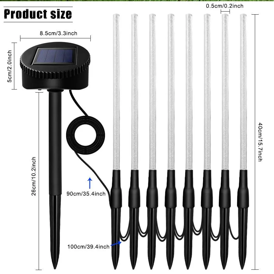 Solar Power Tube Lights Lamps Acrylic Bubble Pathway Lawn Landscape ...