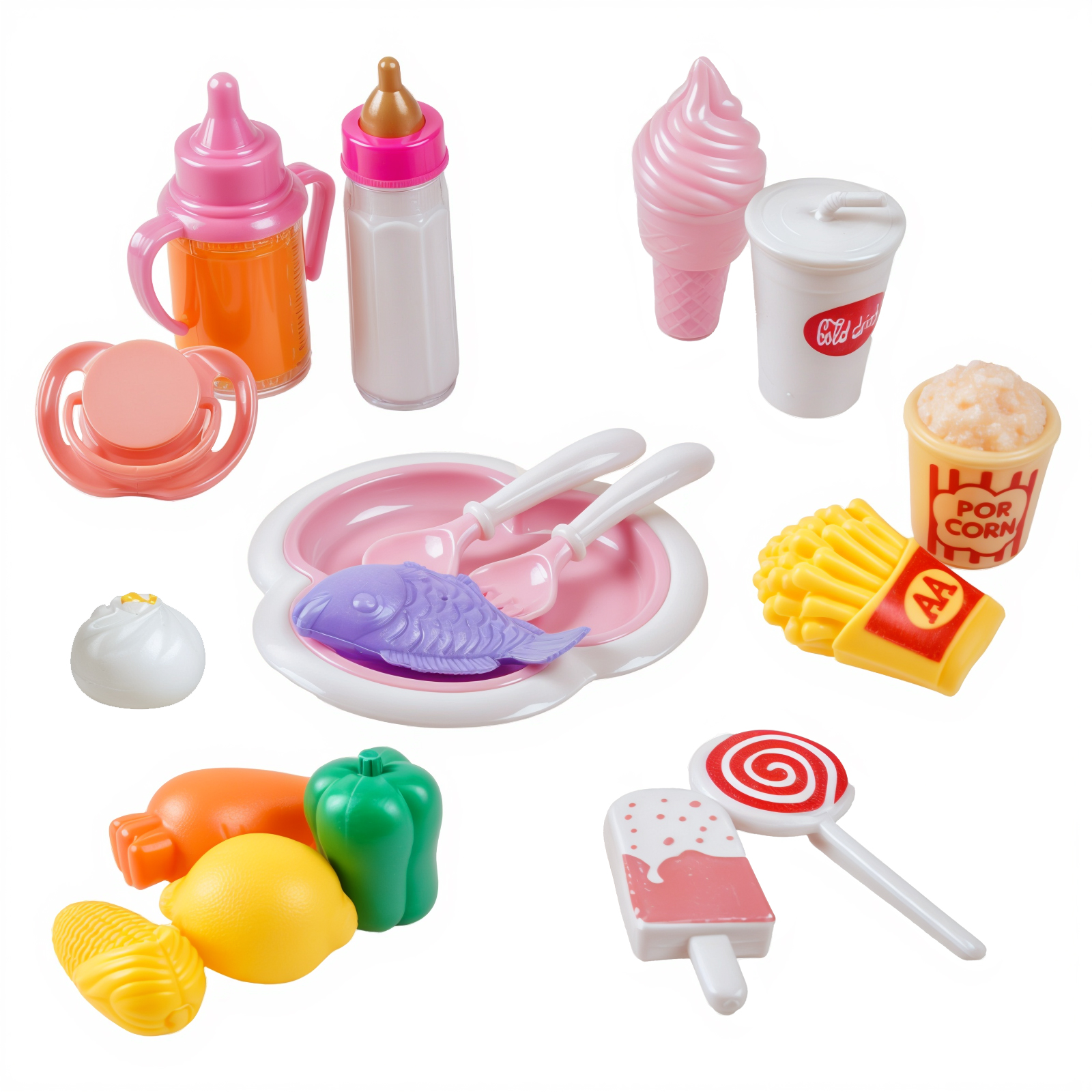 12 Pcs Feeding Set Food Reborn Baby Doll Toy Accessories Set