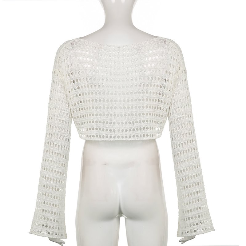 RIPPED CUTOUT CROPPED SMOCK