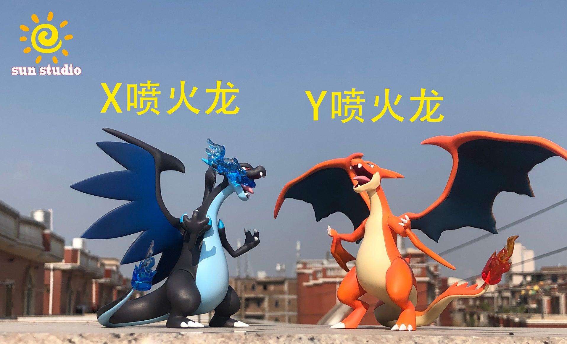 1/20 Scale World Zukan Charizard X & Charizard Y - Pokemon Statue - sun ...