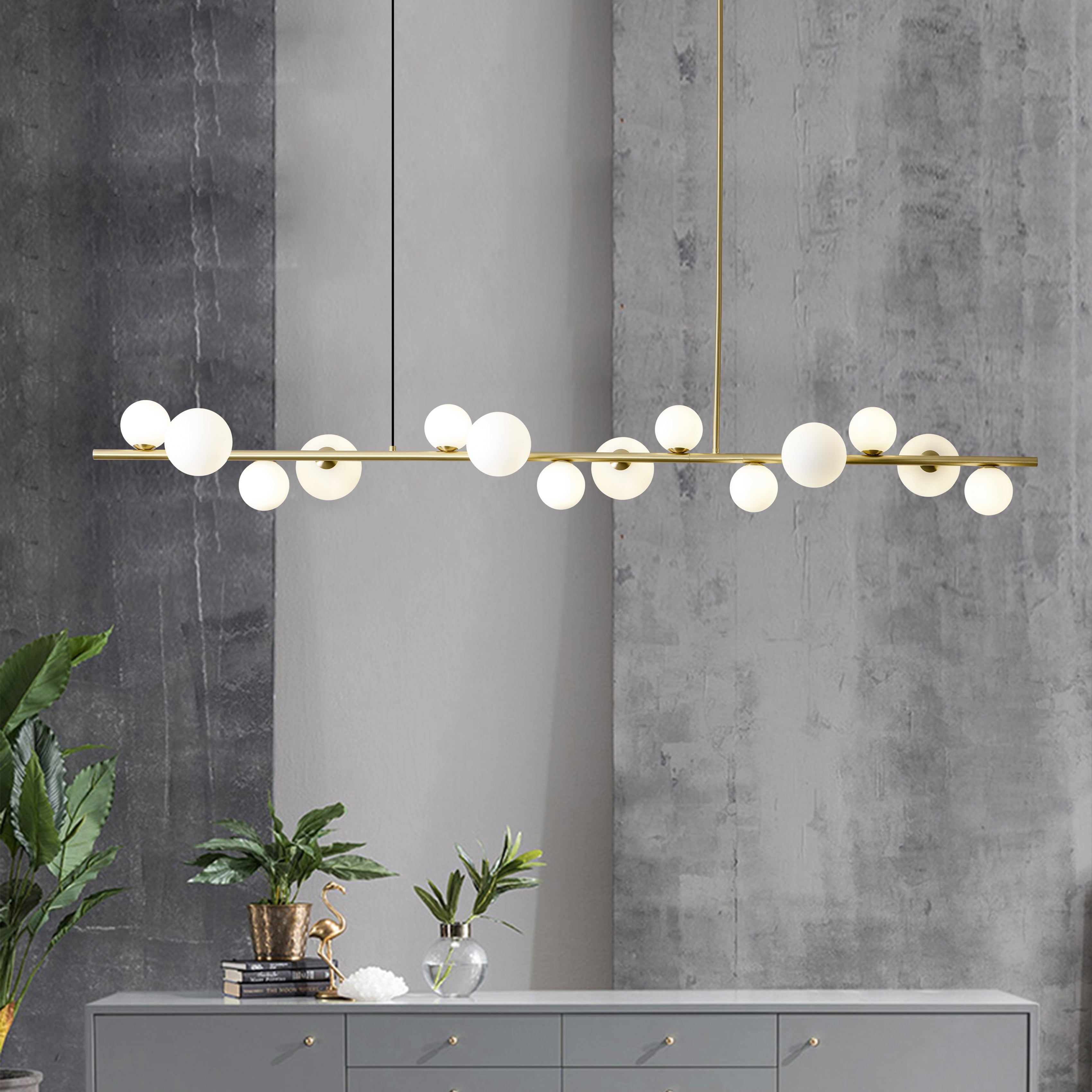 Nordic Simple Gold Color LED Pendant Lights Iron Glass Ball Hanging ...