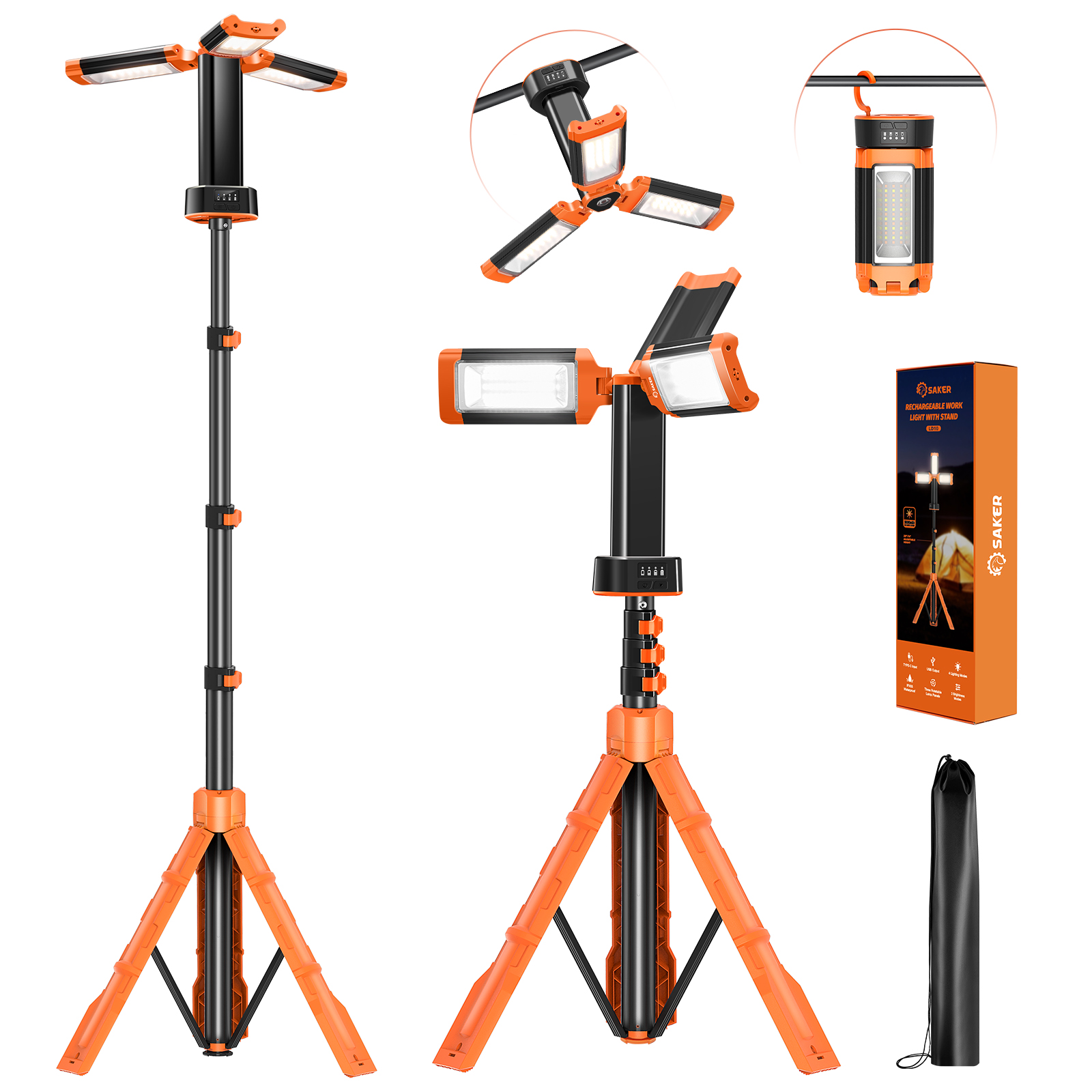 SAKER® Portable Camping Light with Stand