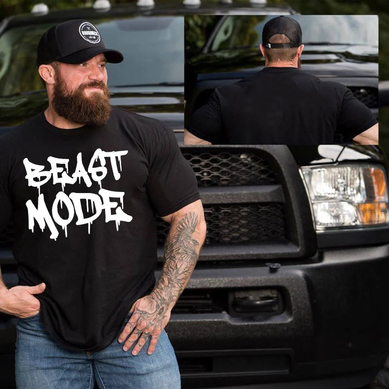 Men's Fitness Beast Mode Short Sleeve T-shirt