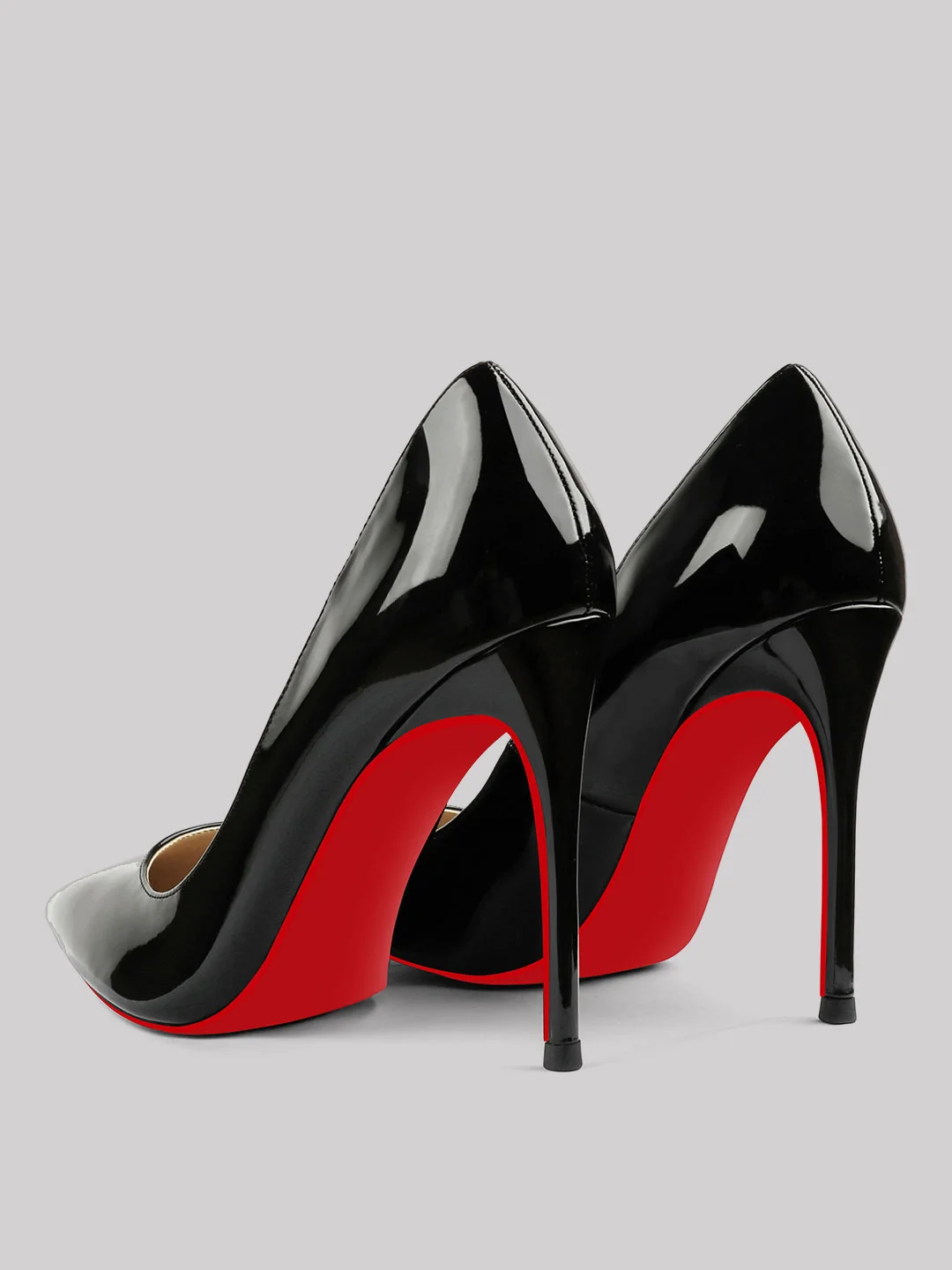 100mm Women's Classic Stiletto High Heels Pointed Toe Red Bottoms Shoes ...