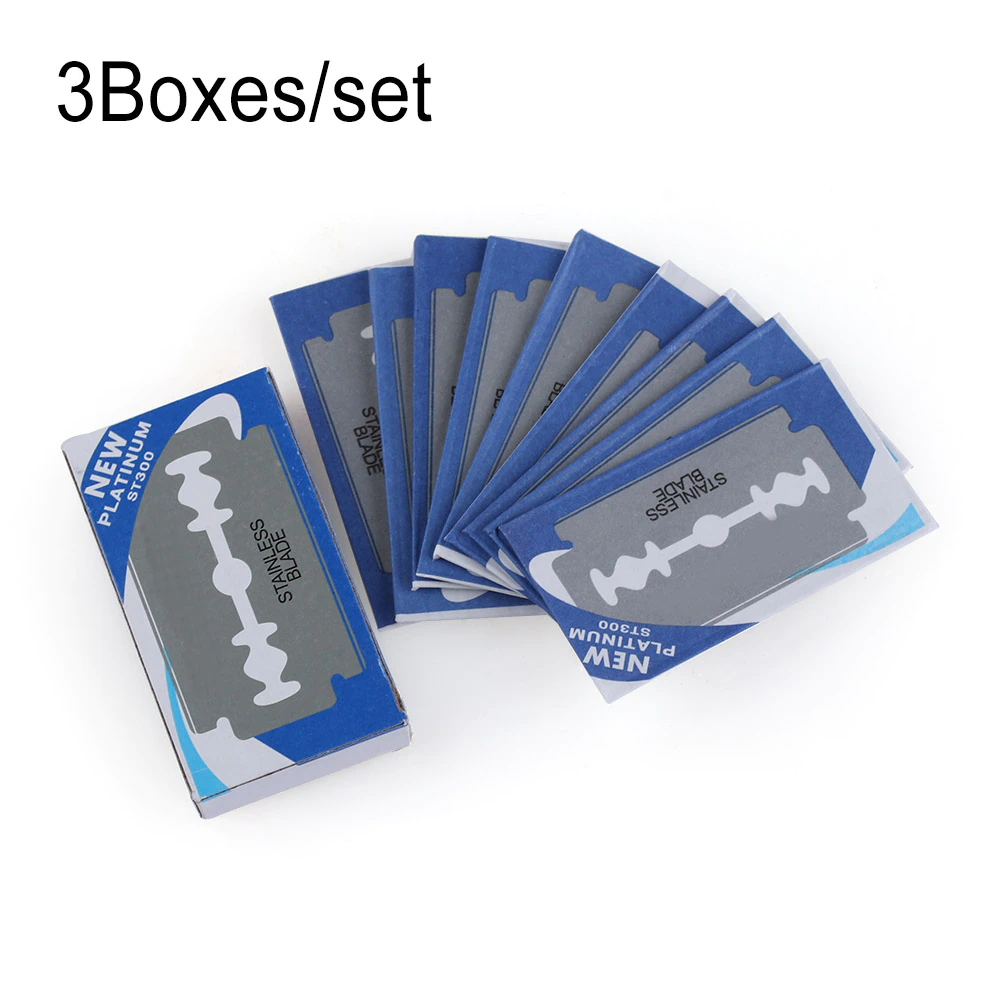 Churchf 30pcsMen Razor Blades Stainless Steel Safety Hair Cutting ...